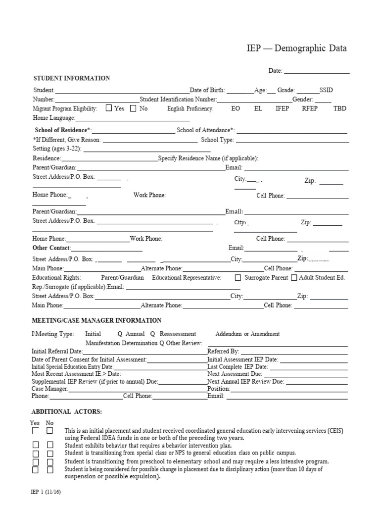 IEP Sample Format | Download Free PDF | Individualized Education ...