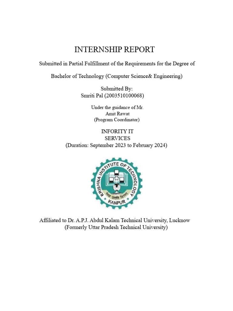 Internship File Report | PDF | Web Development | World Wide Web