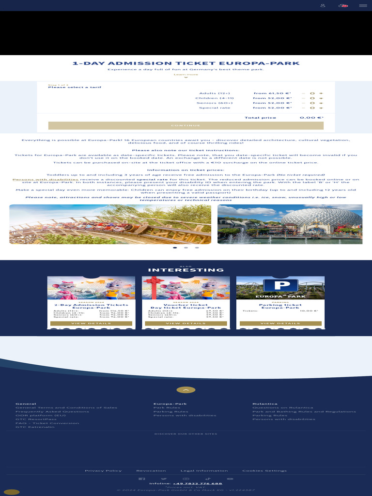 Europa-Park Admission Ticket Prices | PDF