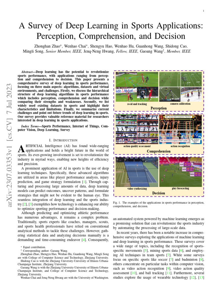 A Survey of Deep Learning in Sports Applications | PDF | Deep Learning ...