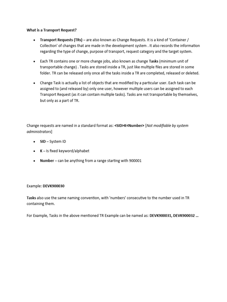 Transport Request | PDF | Icon (Computing) | Computer Architecture