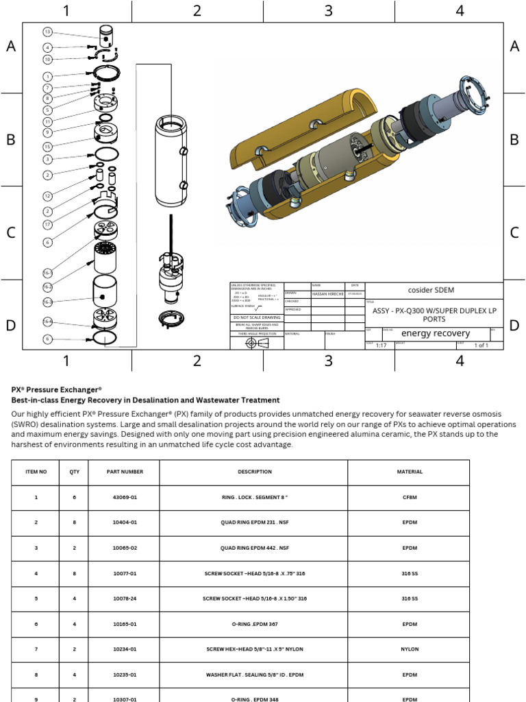 Energy Recovery: Cosider SDEM | PDF | Desalination