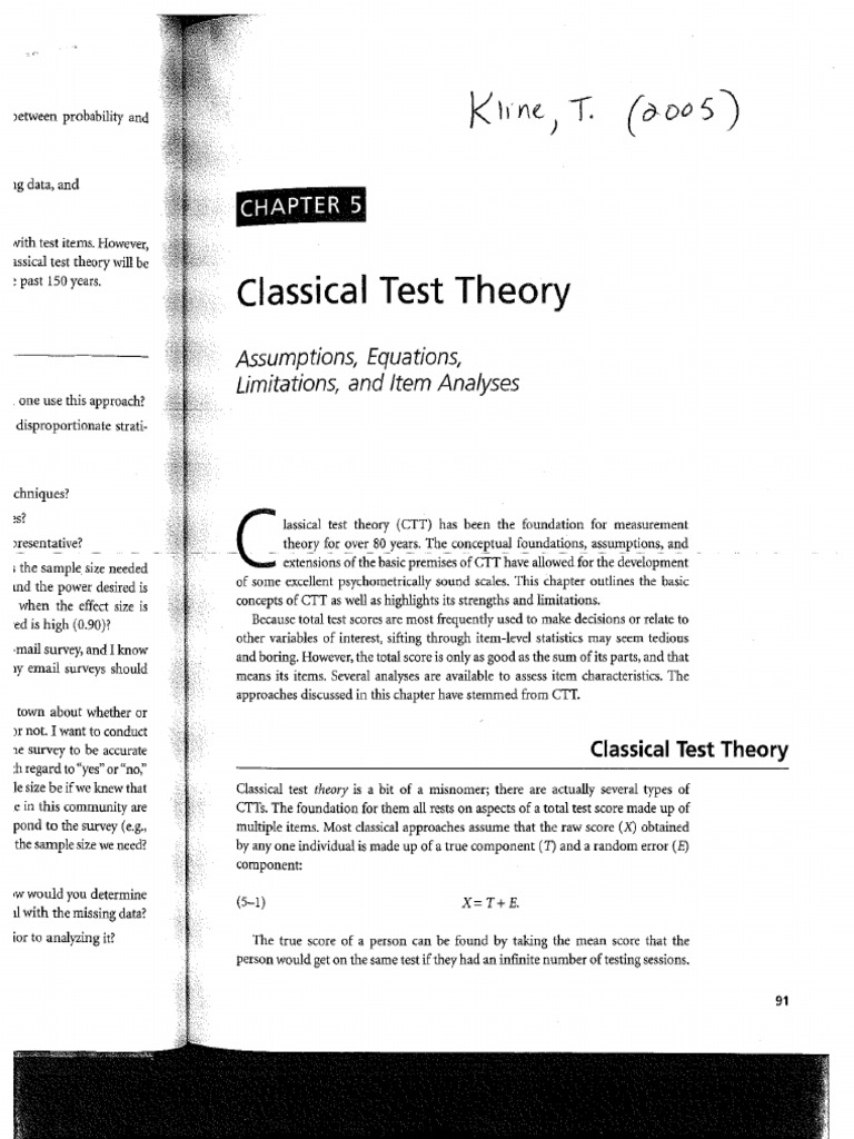Capítulo 5 - Classical Test Theory | PDF