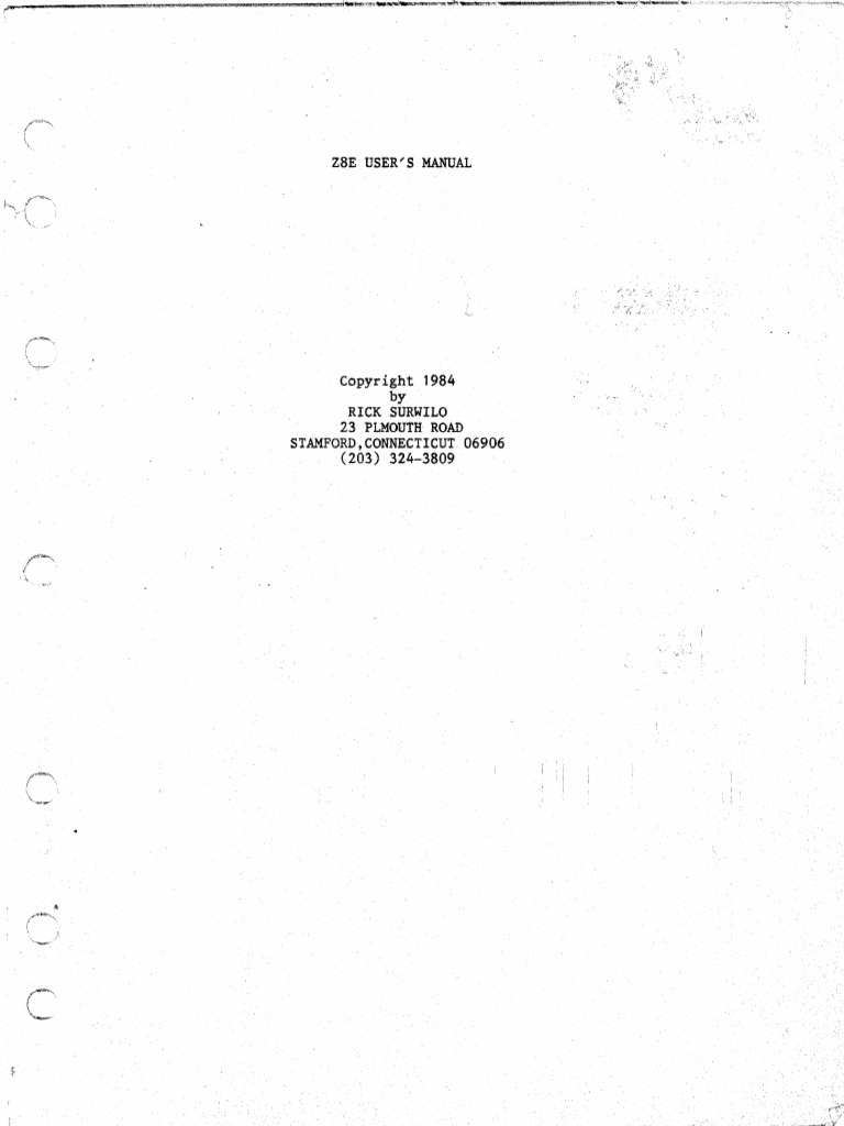 Z8eusersmanualricksurwilo Pdf Command Line Interface String Computer Science 