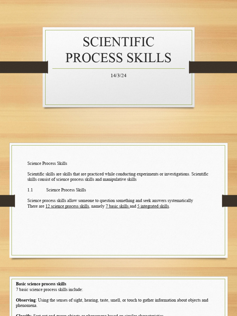 Scientific Process Skills Y5 | PDF | Scientific Method | Experiment