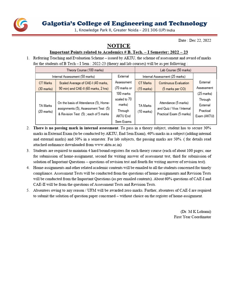 Importtant Academic Points | PDF