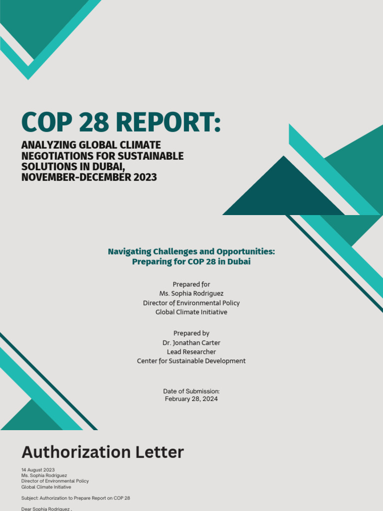 COP 28 Report - 2 | PDF | Climate Change Mitigation | Politics Of Climate Change