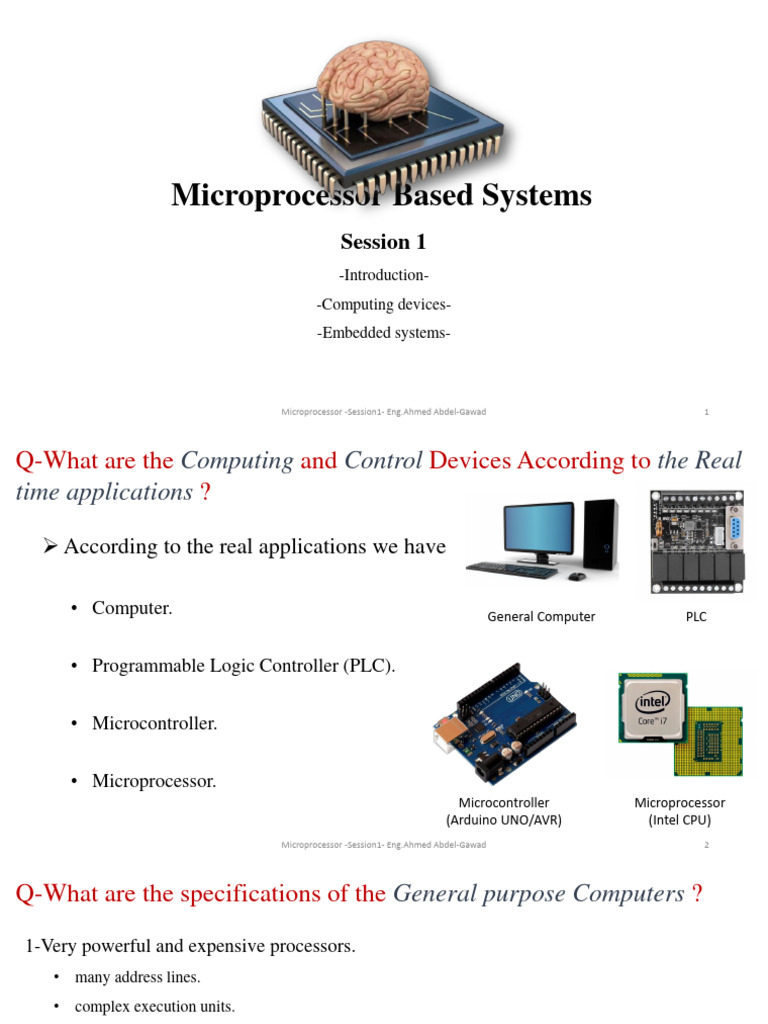 Microprocessor session1 | PDF | Embedded System | Central Processing Unit