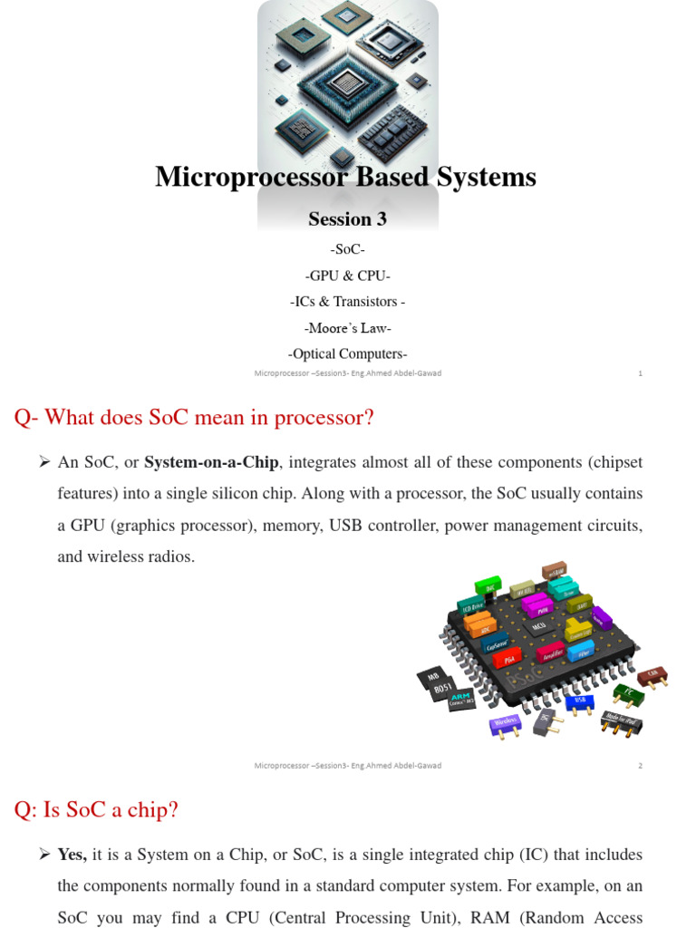 Microprocessor Systems: SoC, CPU, GPU Insights | PDF | System On A Chip | Integrated Circuit