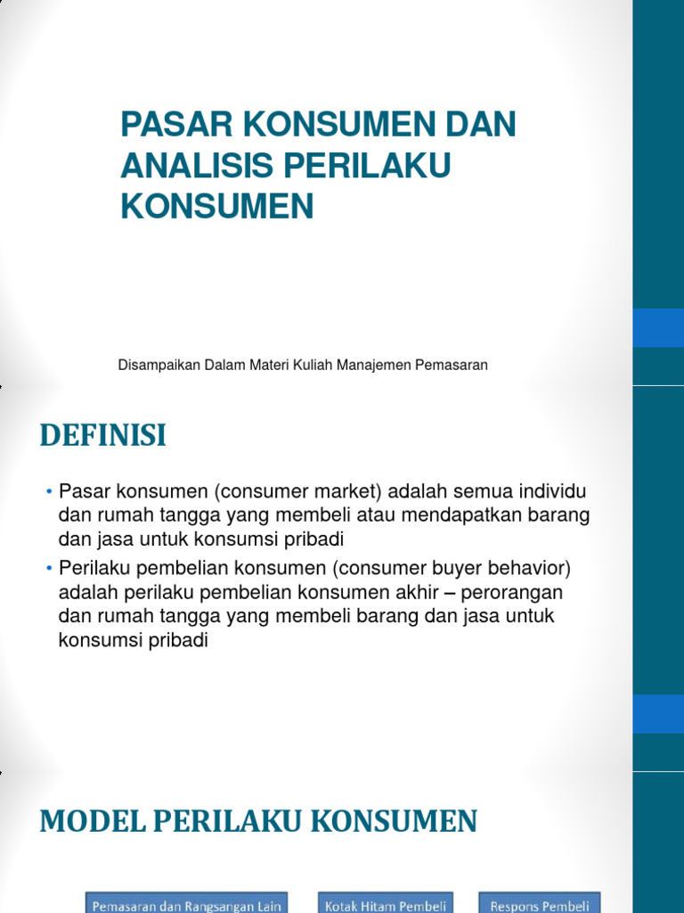 Bab 3 Pasar Konsumen Dan Analisis Perilaku Konsumen | PDF | Karier & Perkembangan