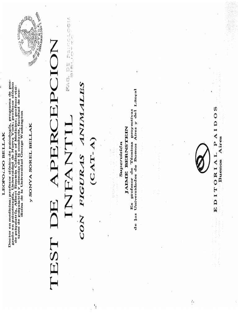 Test de Apercepción Infantil CAT-A | PDF | Sicología | Ciencias del ...