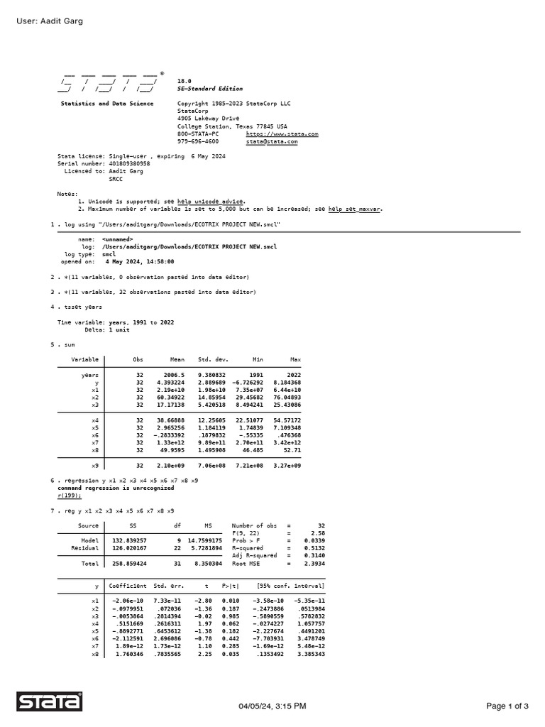 Ecotric Project Pdf Coefficient Of Determination Applied Statistics