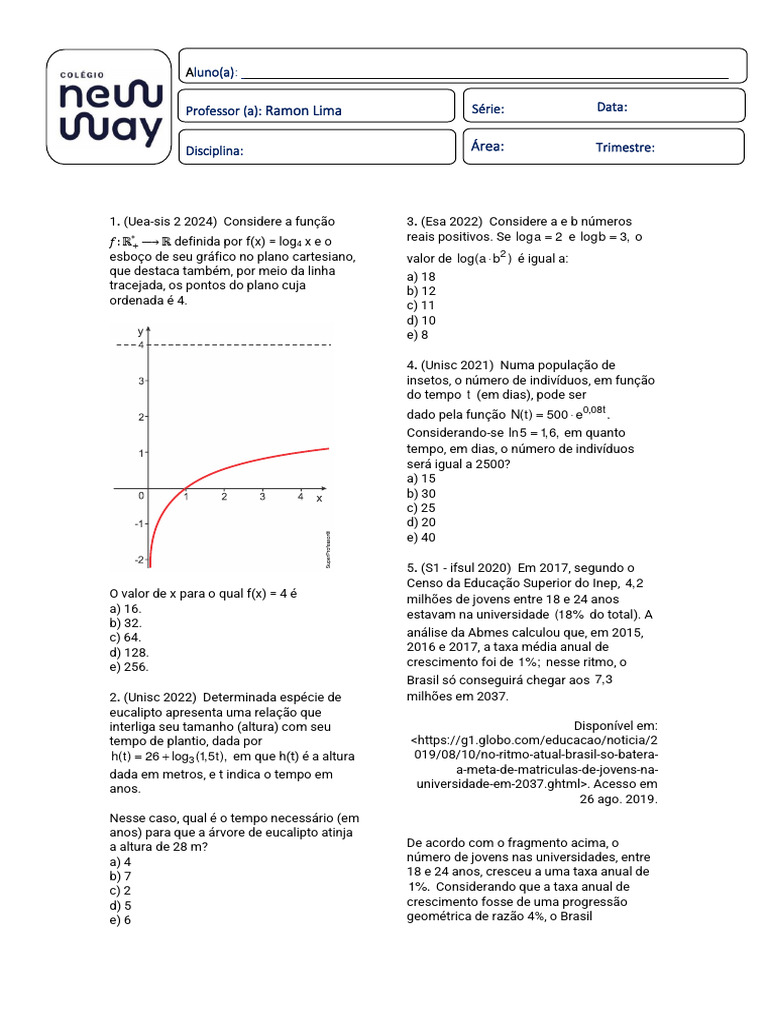 Logaritmo Pdf Radioatividade Juros
