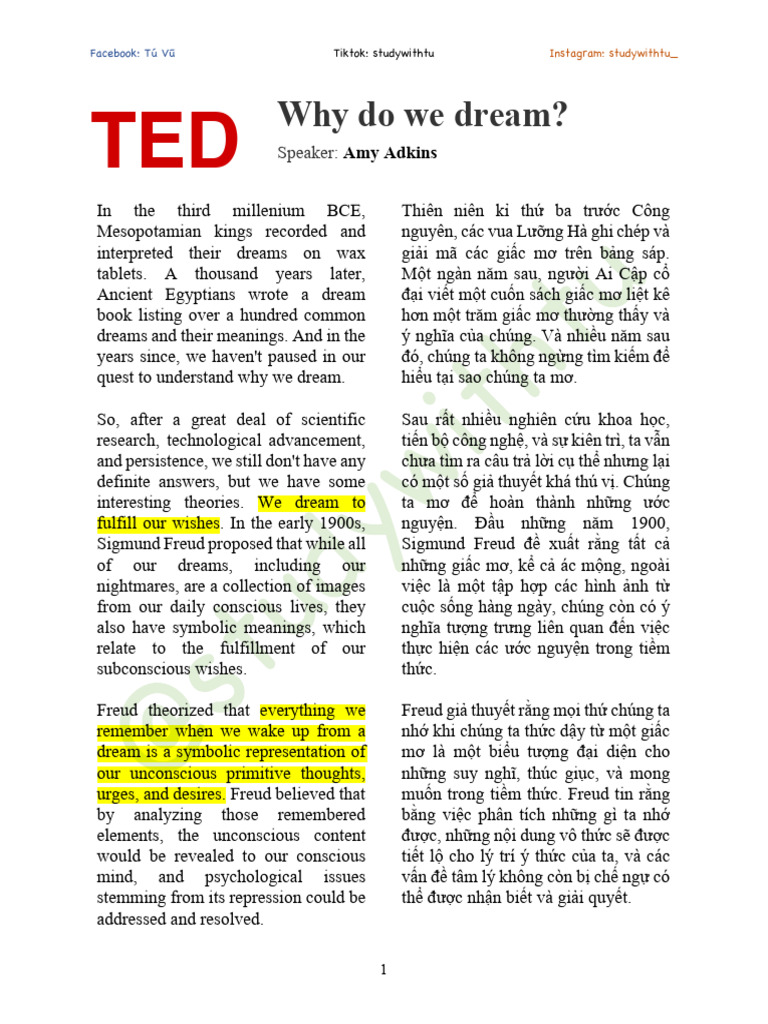 Why Do We Dream | PDF