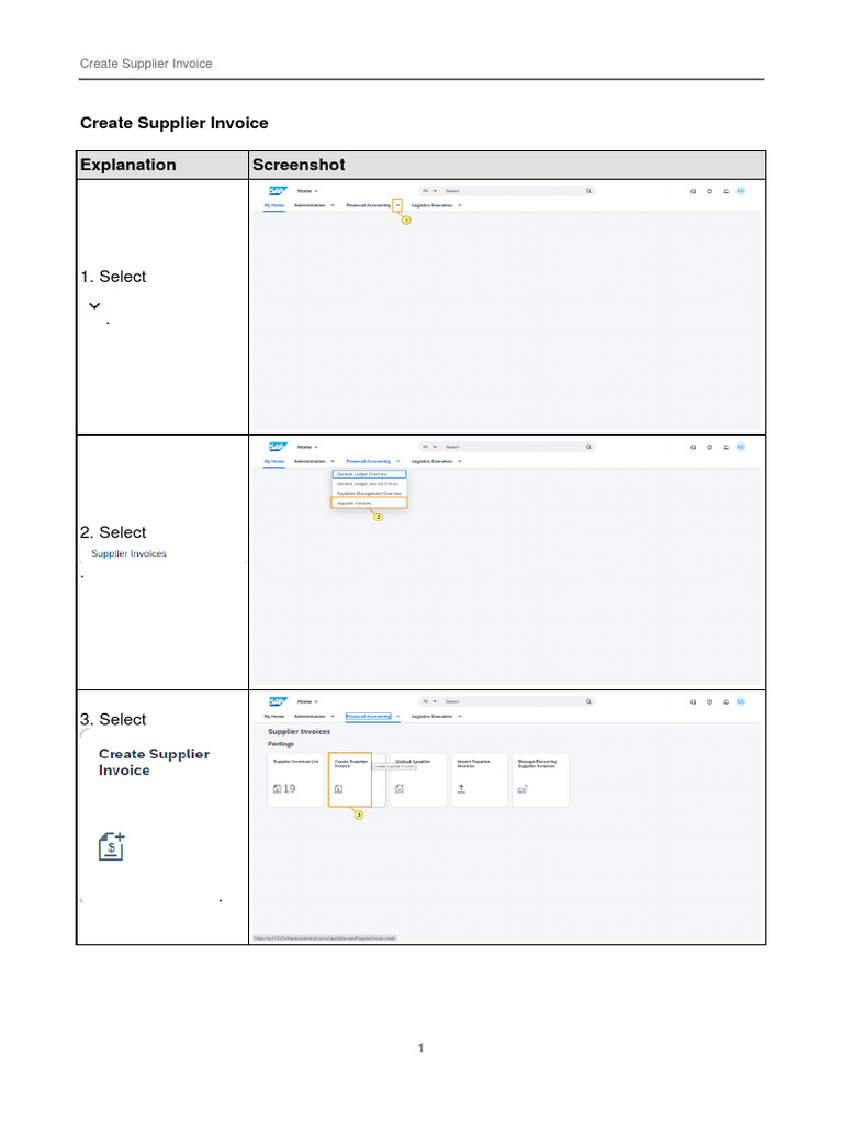 Create Supplier Invoice | PDF