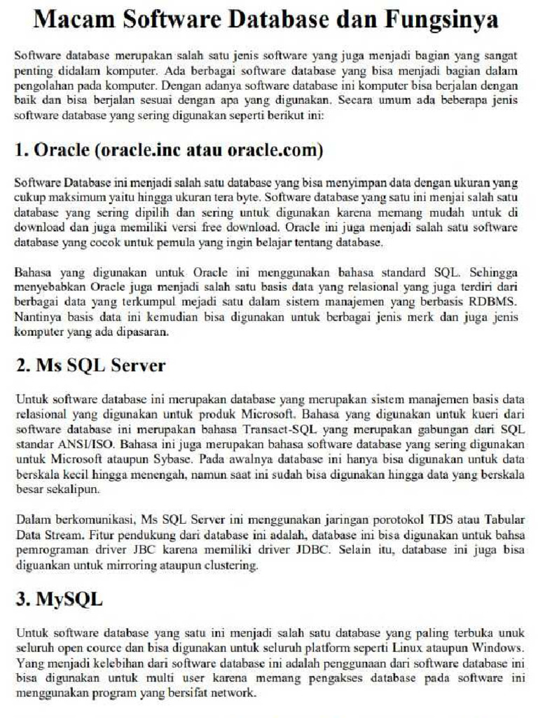 Macam-Macam Database | PDF