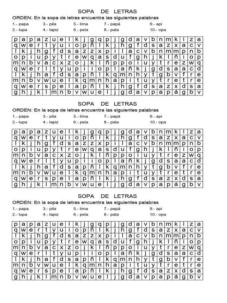 Sopa Letra | PDF | Ajedrez