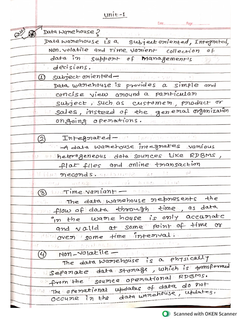 Unit 1data Warehouse Pdf 9615