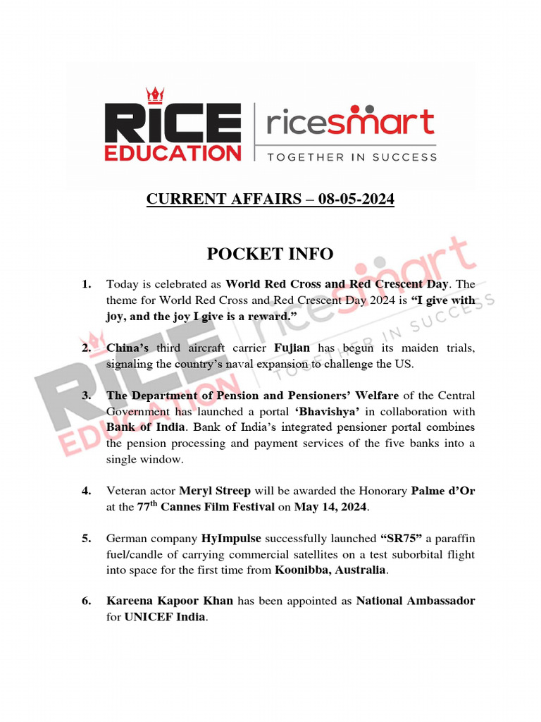 POCKET INFO 08.05.2024 | PDF | Freedom Of The Press | Hiv/Aids