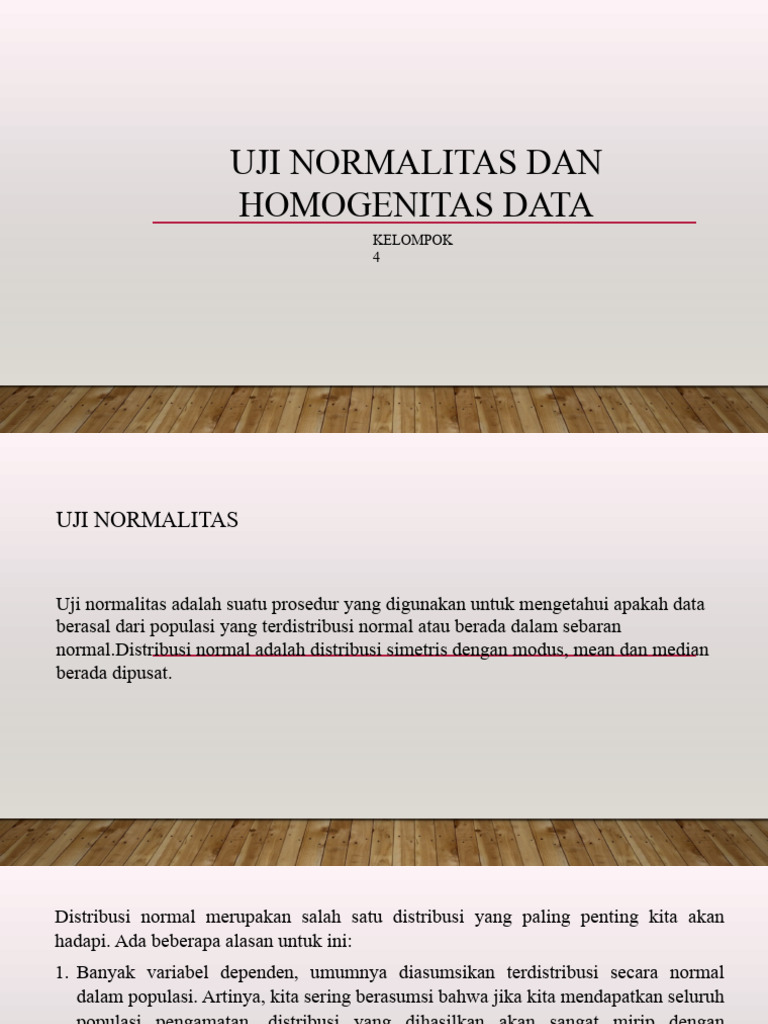 Uji Normalitas Dan Homogenitas Data | PDF