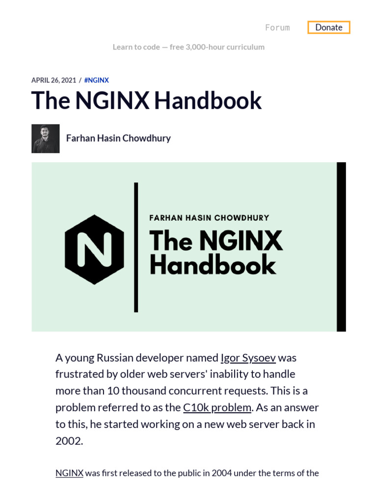 The NGINX Handbook | PDF | Web Server | Internet & Web