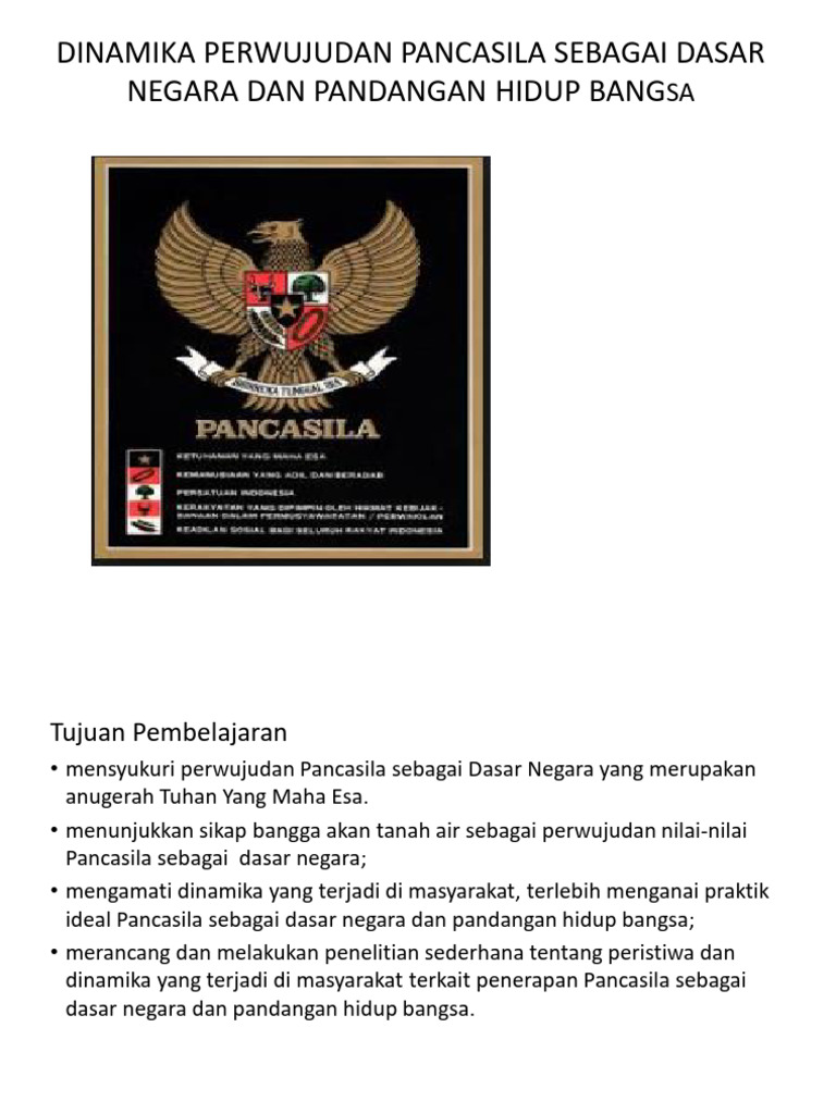 Dinamika Perwujudan Pancasila Sebagai Dasar Negara Dan Pandangan 2 19 | PDF