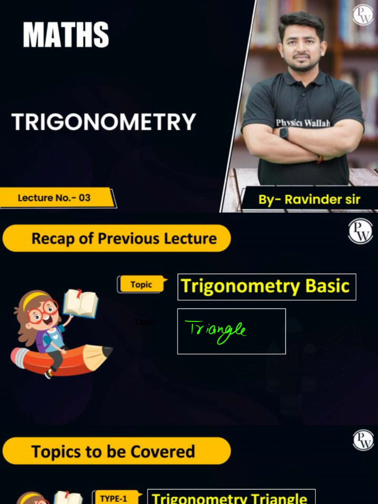 Trigonometry 03 Class Notes Pdf
