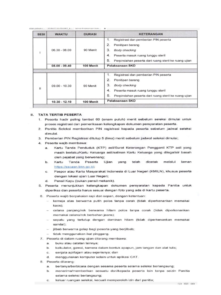 Tata Tertip Dan Waktu Ujian | PDF