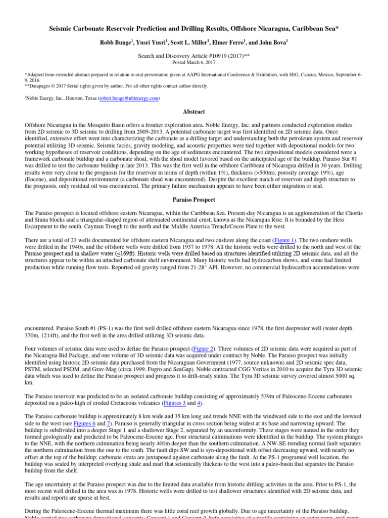 2017 Seismic Carbonate Reservoir Prediction and Drilling Results ...