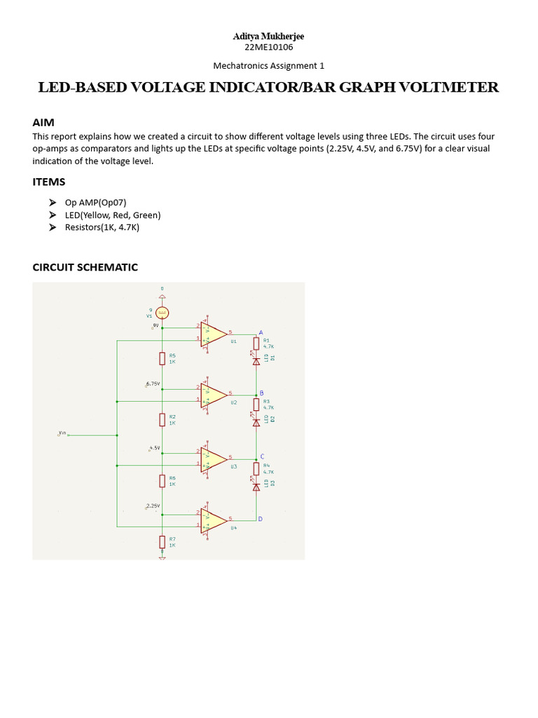 Comparator report | PDF | Operational Amplifier | Light Emitting Diode