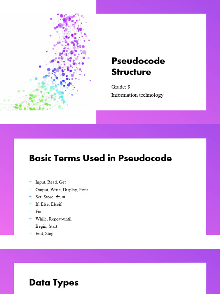 Pseudocode Structure Grade 9 Pdf Data Type String Computer Science