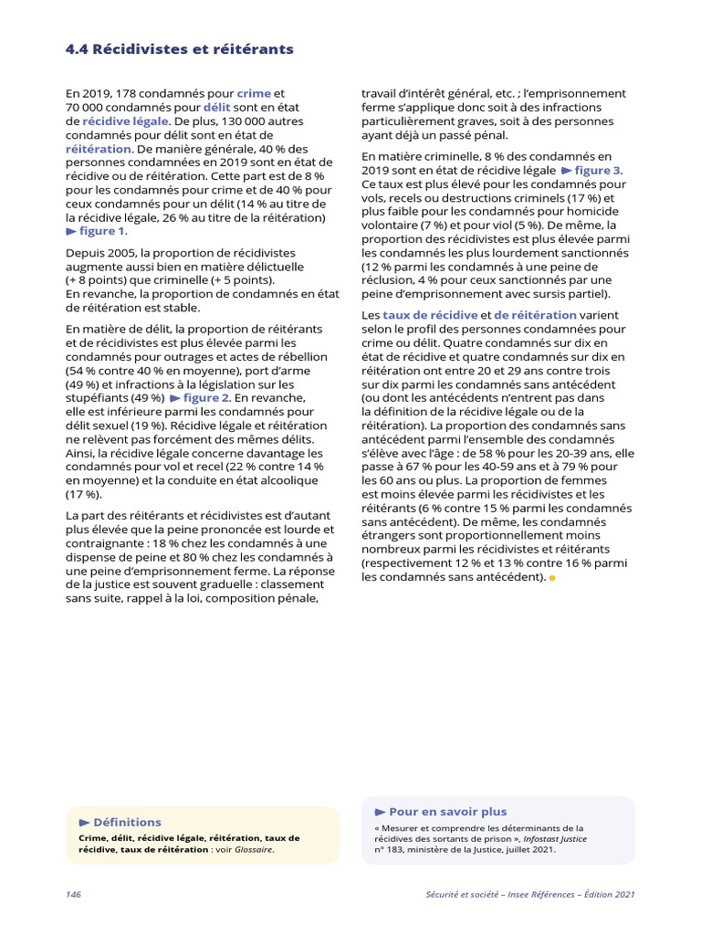 Récidive légale en France en 2019 | PDF | Récidive en droit français ...