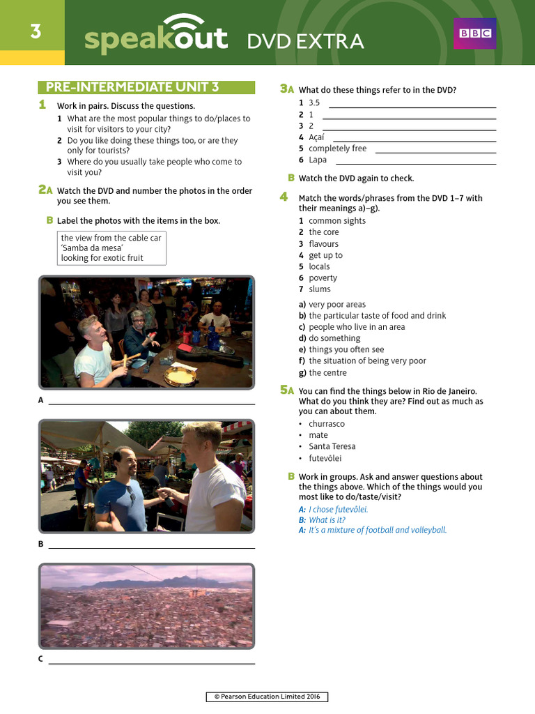 Speakout DVD Extra Pre-Intermediate Unit 3 | PDF