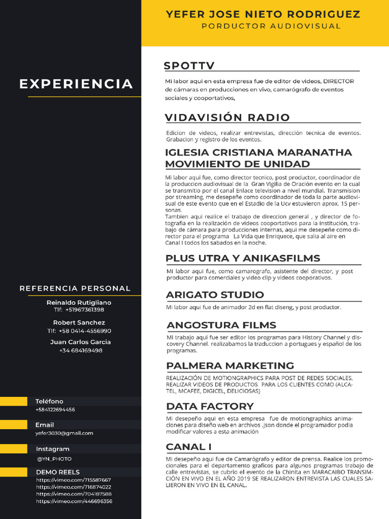 CV Nuevo Yefer 2023 | PDF