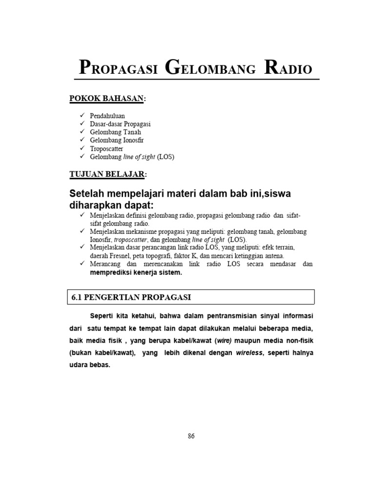 Mekanisme Propagasi Gelombang Radio | PDF