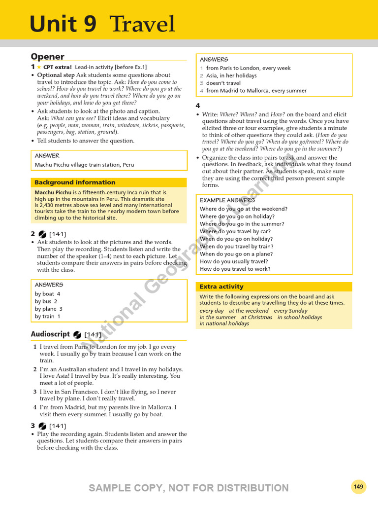 A1 Teacher's Book Unit 9 | PDF | Sweater | Trousers