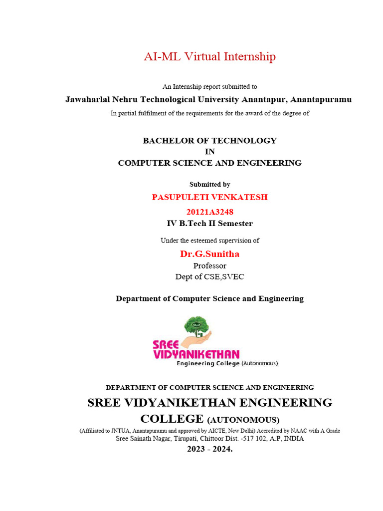 Final Internship Report | PDF | Machine Learning | Computer Vision