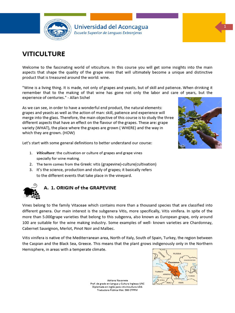 Viticulture Course Overview and Insights | PDF | Phenolic Content In ...