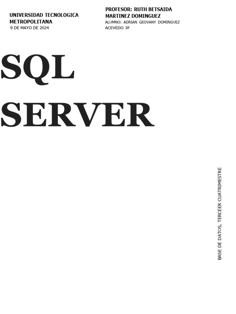 SQL Serve | PDF | Bases de datos | SQL