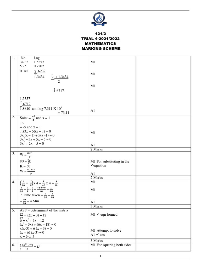Maths PP2 MS | PDF | Algebra | Mathematics