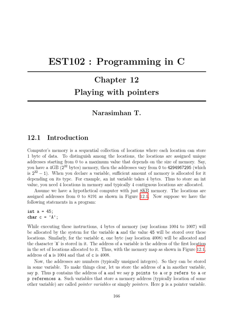 1622 159 558 12 Playing With Pointers Pdf Pointer Computer Programming Mathematical Logic