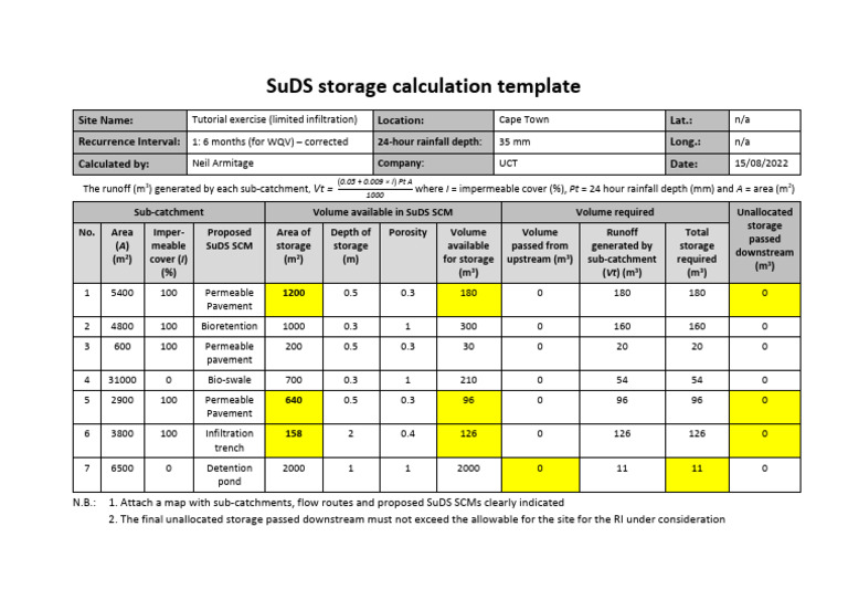 Final WQV Calculation | Download Free PDF | Earth Sciences | Physical ...