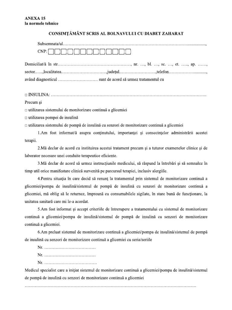 Consimtamant Senzori Pacient | PDF