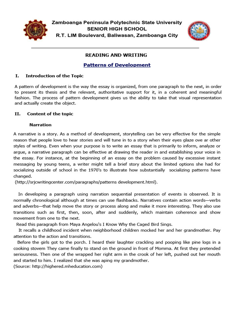 Reading Writing Patterns of Development | PDF | Laughter | World Wide Web