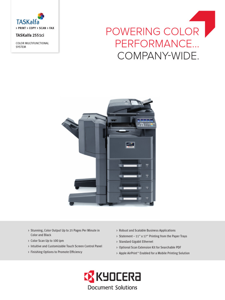 TA 2551ci Spec. Sheet 11-20-2013 | Download Free PDF | Image Scanner | Fax
