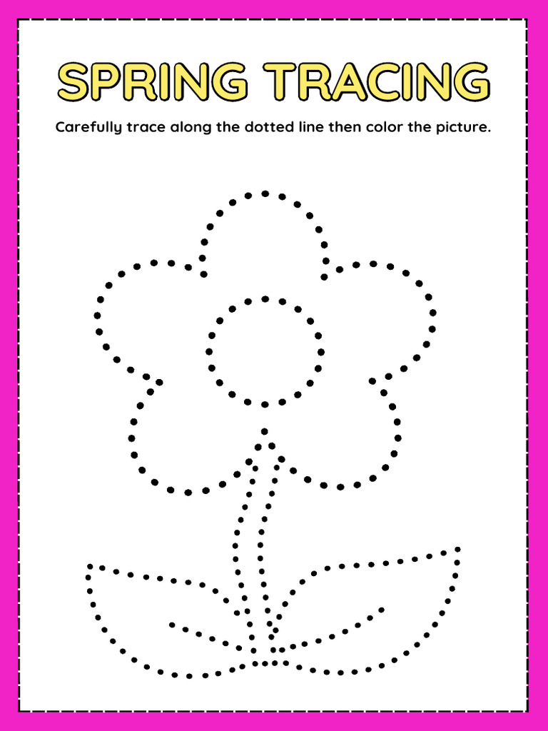 Spring Tracing and Coloring Activity | PDF | Home & Garden