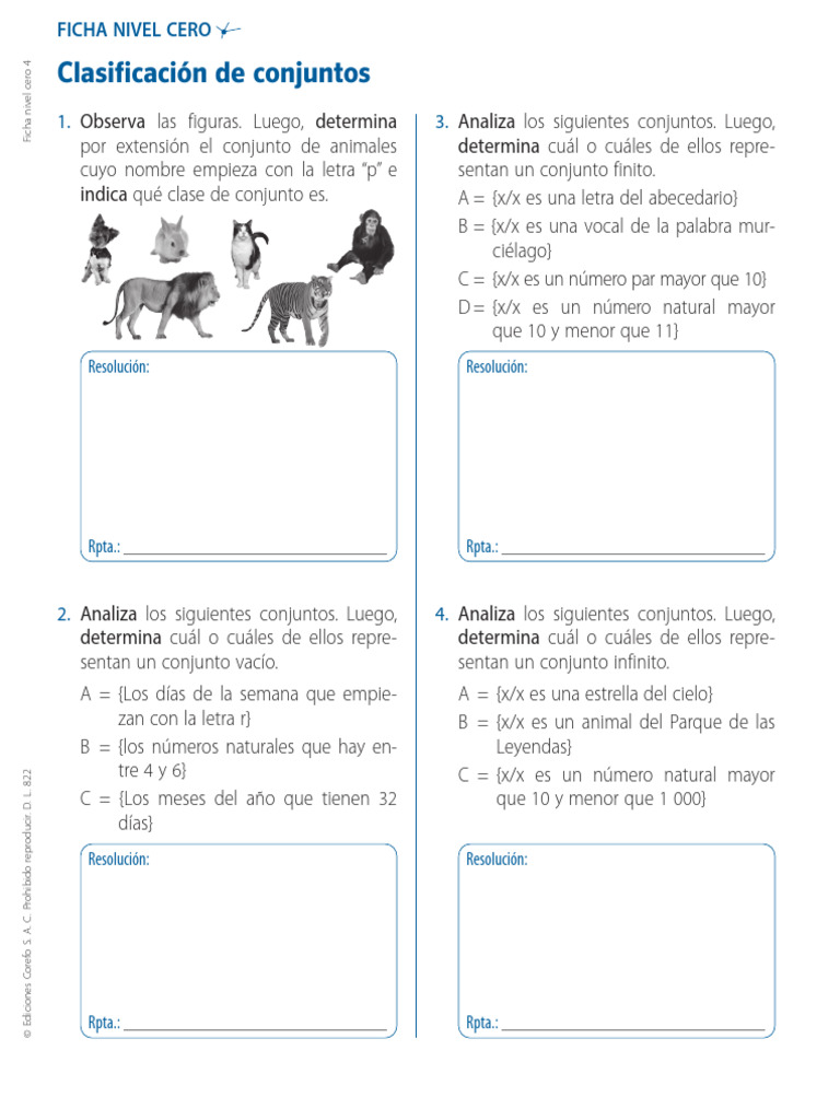 f0 Clasificacion de Conjuntos | PDF | Matemáticas | Conceptos matemáticos