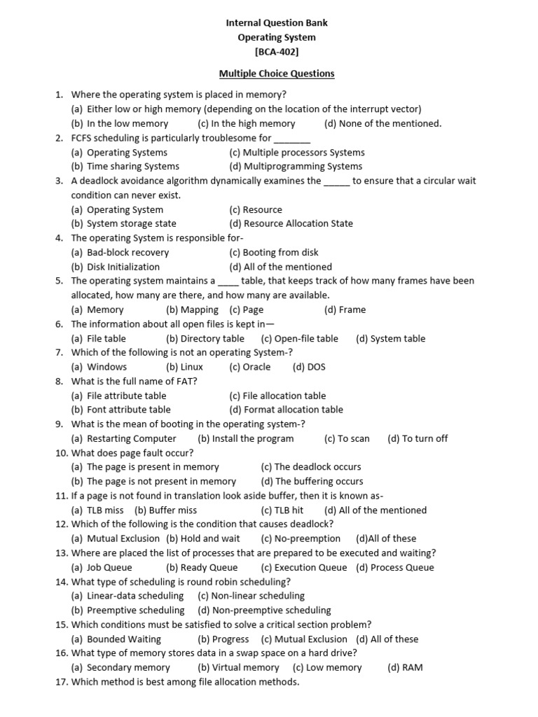 Os Qb1 Pdf Scheduling Computing Operating System 5903