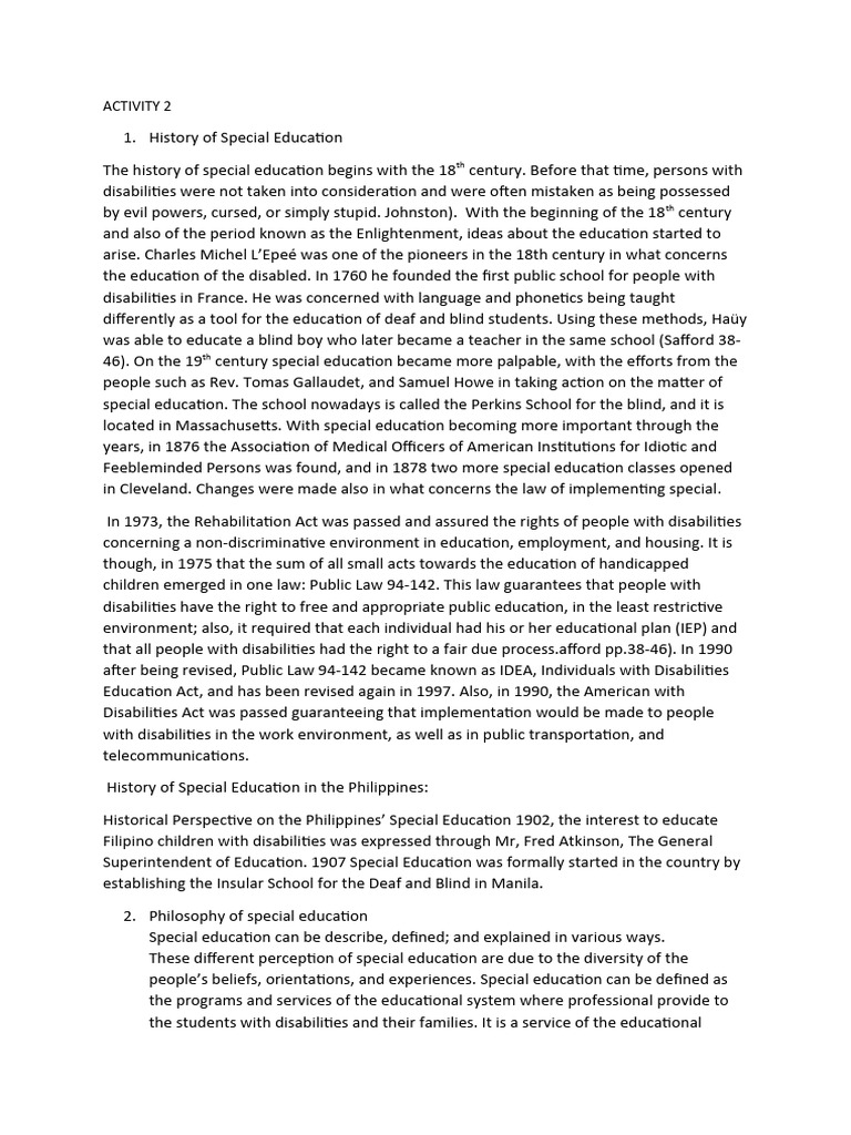 2nd Activity | PDF | Individualized Education Program | Special Education