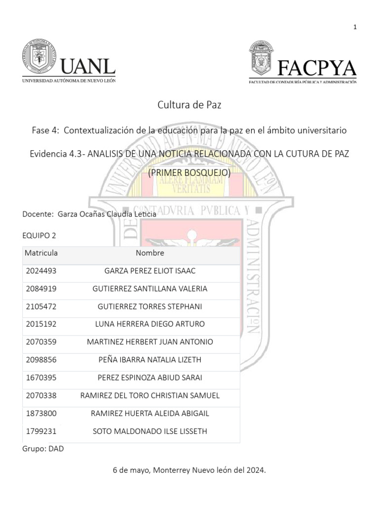 Ev4.3 CultPaz | PDF | Ciencias Políticas | Relaciones Internacionales